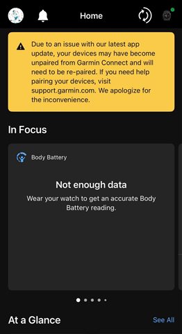 iPhone - Garmin Connect 5.21.x device disappear and need for re-add ...